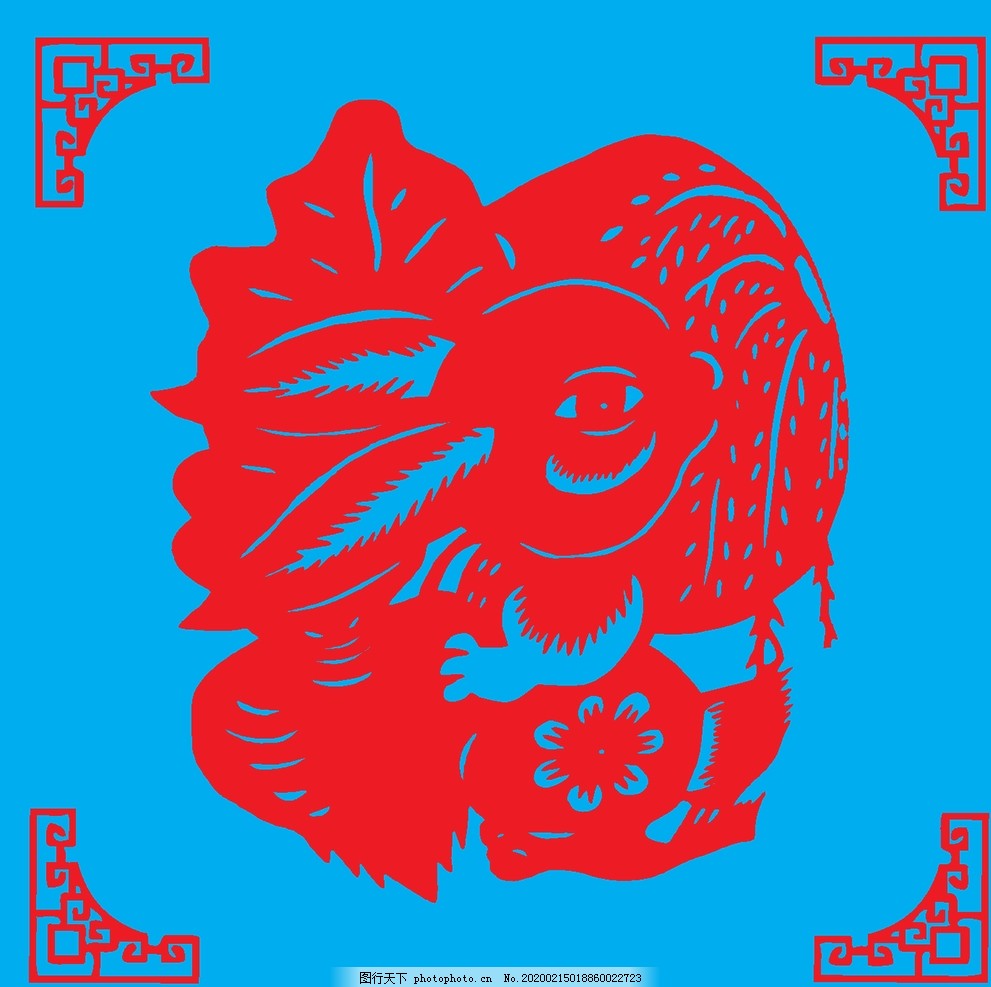 兔子剪纸图片_民俗人文_生活方式-图行天下素材网